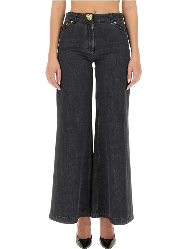 Moschino Flared Design Jeans - Black