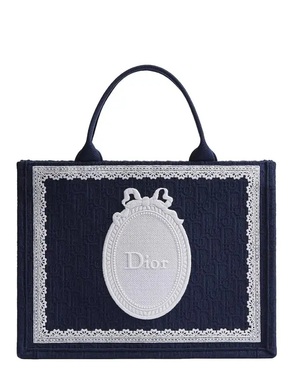 Dior Medium Book Tote With Strap - Blue