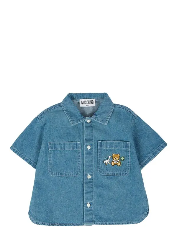 Moschino Denim Shirt With Lapel Collar - Blue