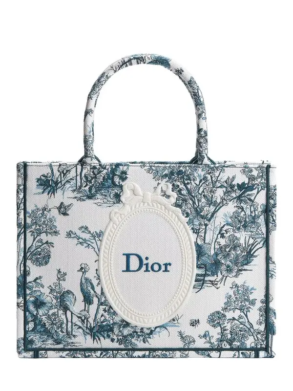 Dior Medium Book Tote With Strap - Blue