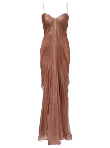 MARIA LUCIA HOHAN Victoria Silk Muslin Gown - Brown