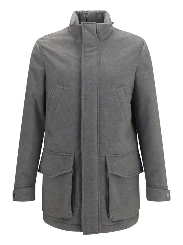 Brunello Cucinelli Cashmere High Neck Jacket - Gray