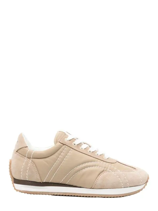 TOTEME Quilted Lace-up Sneakers - Sand
