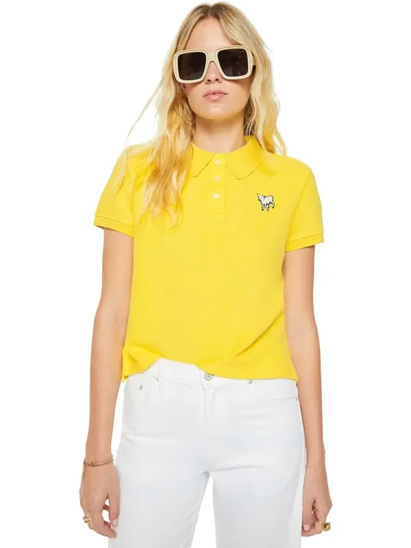 MOTHER The Split S/s" Embroidered Polo Shirt - Multi