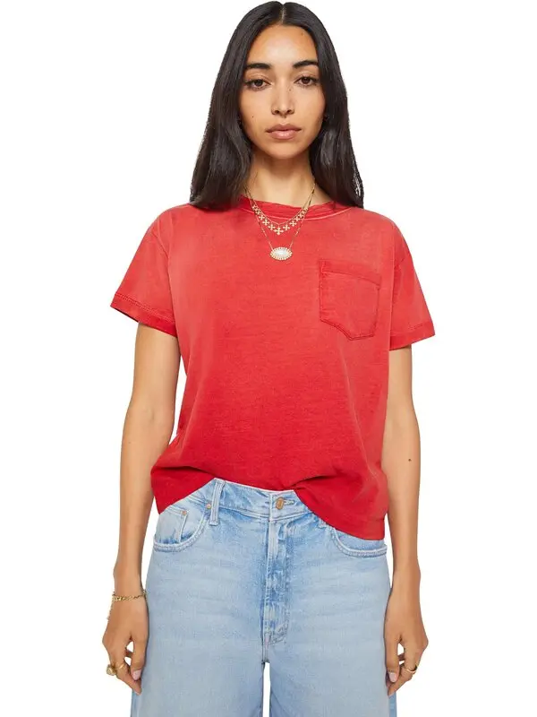 MOTHER The Cuffed Pocket Shirt - Red