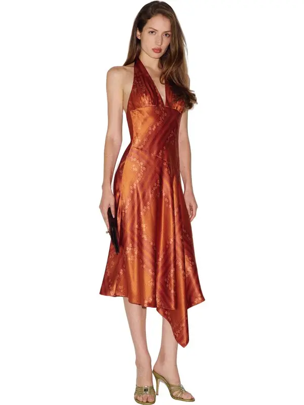 REFORMATION Benedita Silk Midi Dress - Red