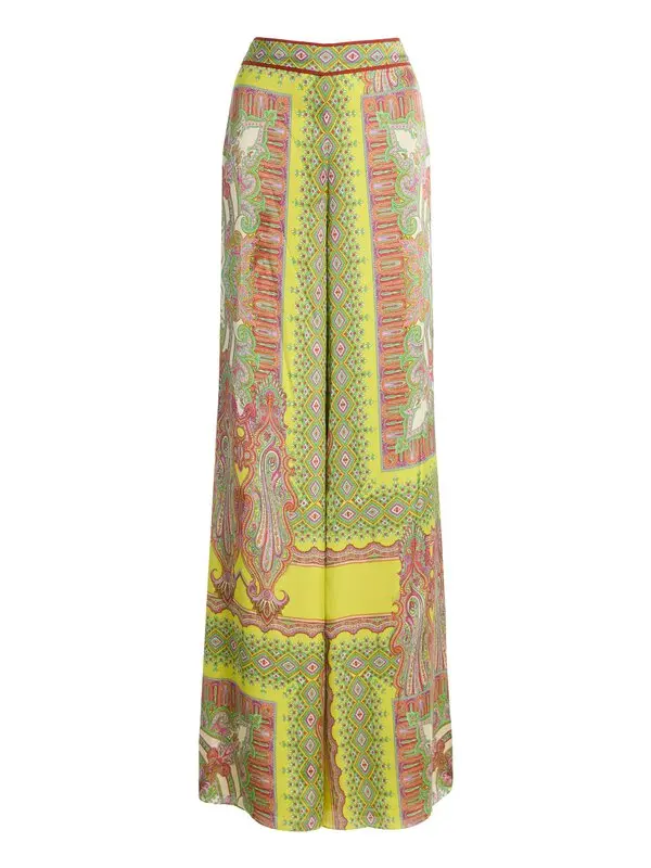 Alexis Triest Twill Wide-leg Pants - Yellow
