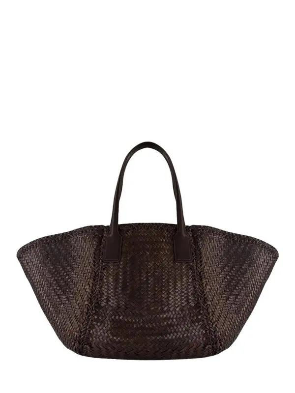 Dragon Diffusion Woven Leather Shoulder Bag - Brown
