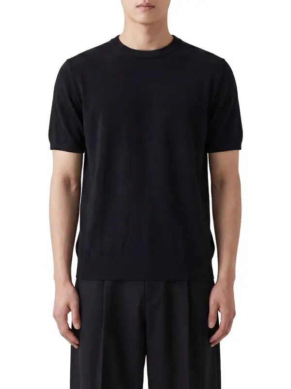KANGRA Cotton Crewneck T-shirt - Black
