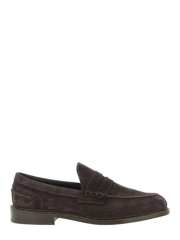 TRICKER'S Suede Calfskin Penny Loafers - Brown