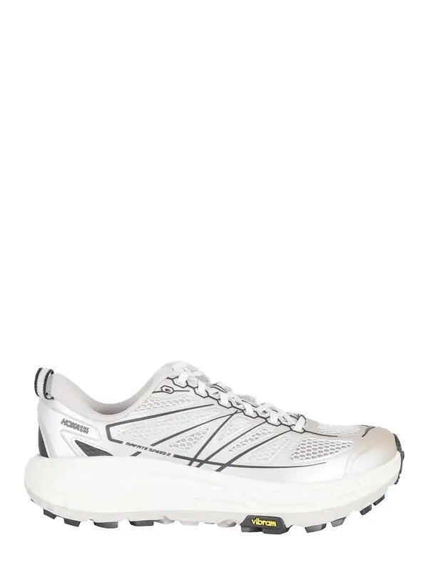HOKA® Mafate Speed 2 Two-tone Mesh Sneakers With Vibram Notched Sole - Grey