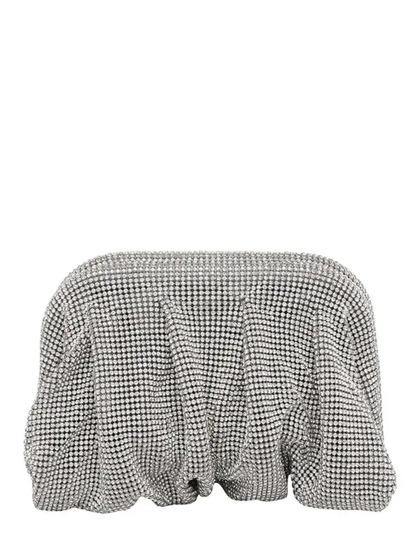 Benedetta Bruzziches Venus Draped Mini Bag In Crystal Mesh - Silver