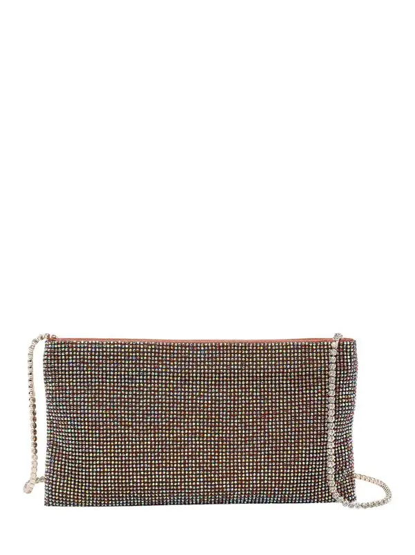 Benedetta Bruzziches Mini Bag With Rhinestones And Jewel Strap - Brown