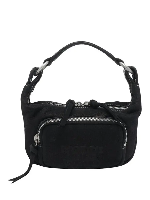 MARGESHERWOOD Mini Matelassé Leather Hobo Bag With Double Zip Closure - Black