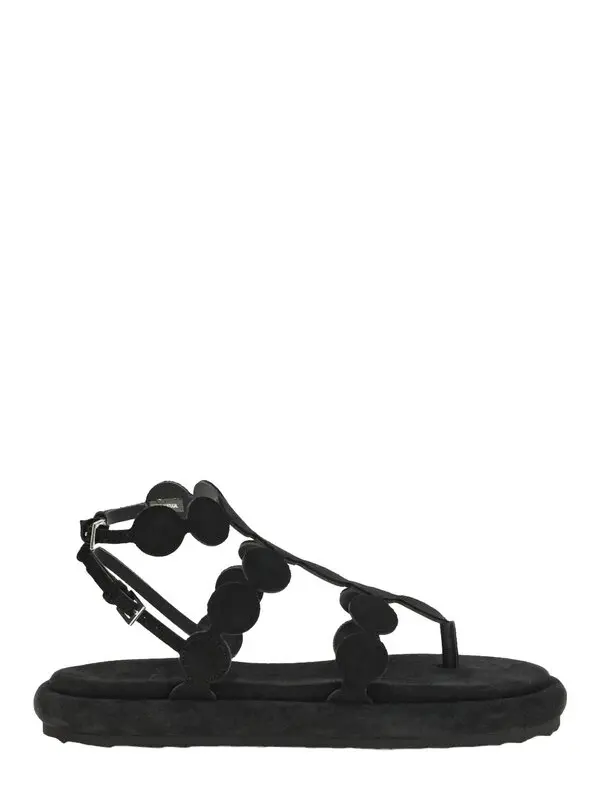 Pierre Hardy Suede Thong Sandals With Ankle Strap - Black
