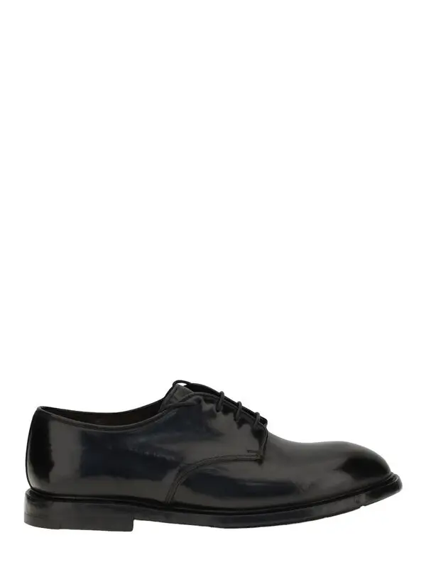 Premiata Smooth Calfskin Leather Derby Lace-up Shoes - Black