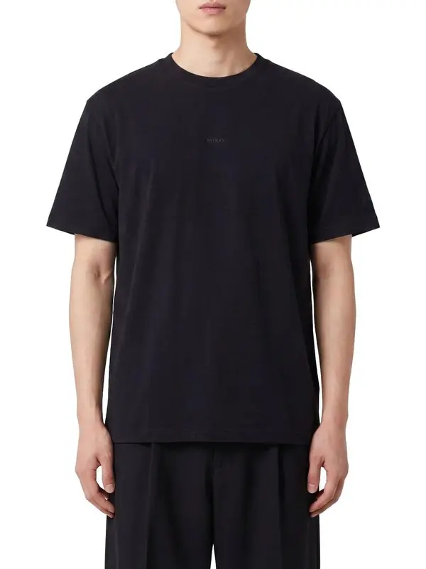 TATRAS Crewneck Cotton T-shirt With Tone-on-tone Logo On The Chest - Black