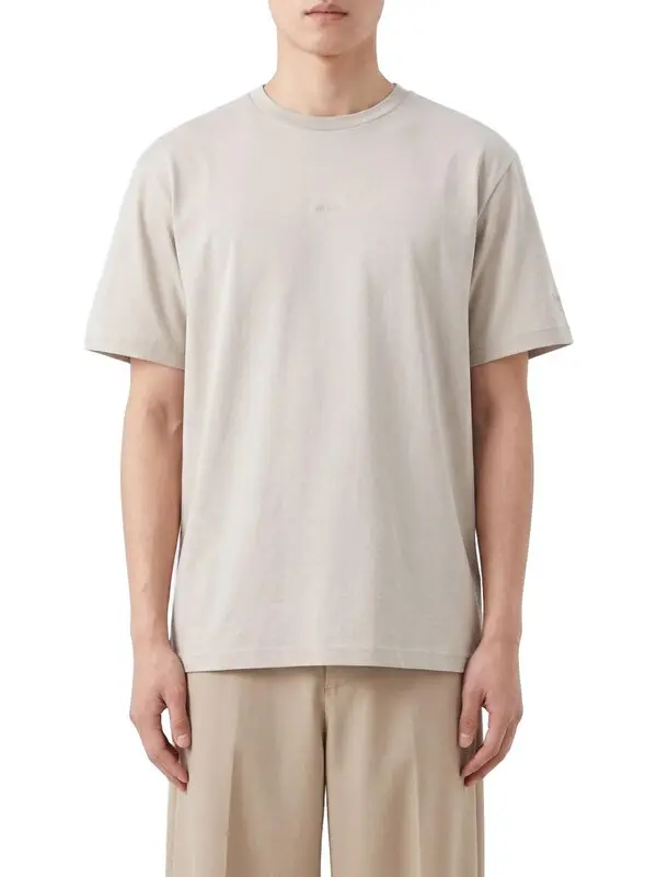 TATRAS Crewneck Cotton T-shirt With Tone-on-tone Logo On The Chest - Grey
