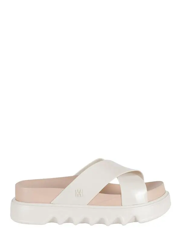 Melissa Cozy Cross Platform Pvc Sandals With Crossover Straps - Brown