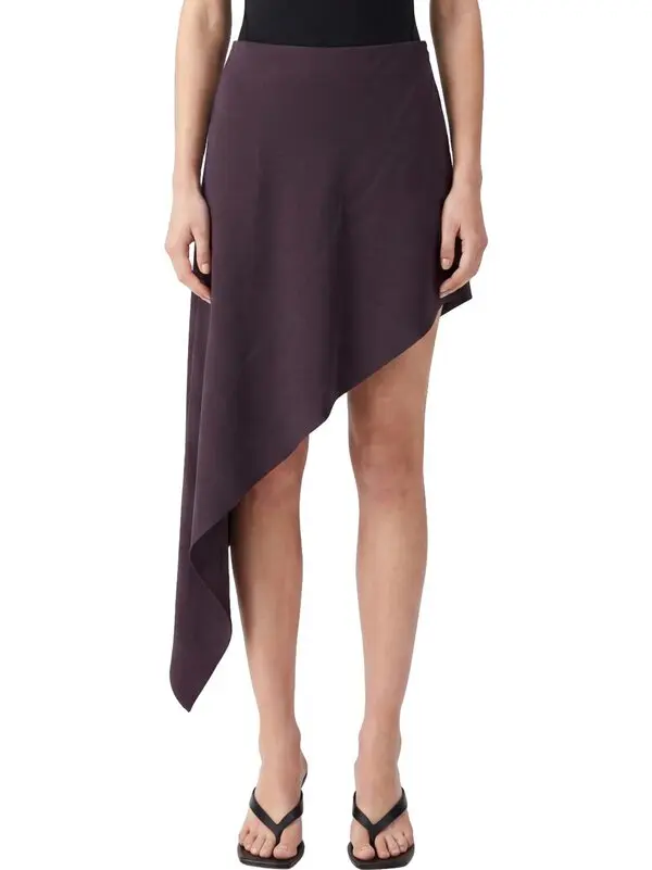 Alaïa Asymmetrical Mini Skirt In Viscose And Paper Blend - Violet