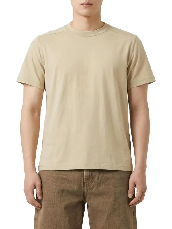 Rick Owens Crewneck T-shirt In Pure Cotton Jersey - Beige