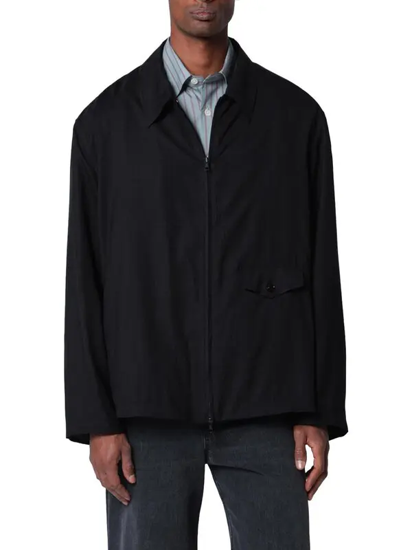 Our Legacy Relaxed Fit Nylon Zip-up Shirt Jacket - Black