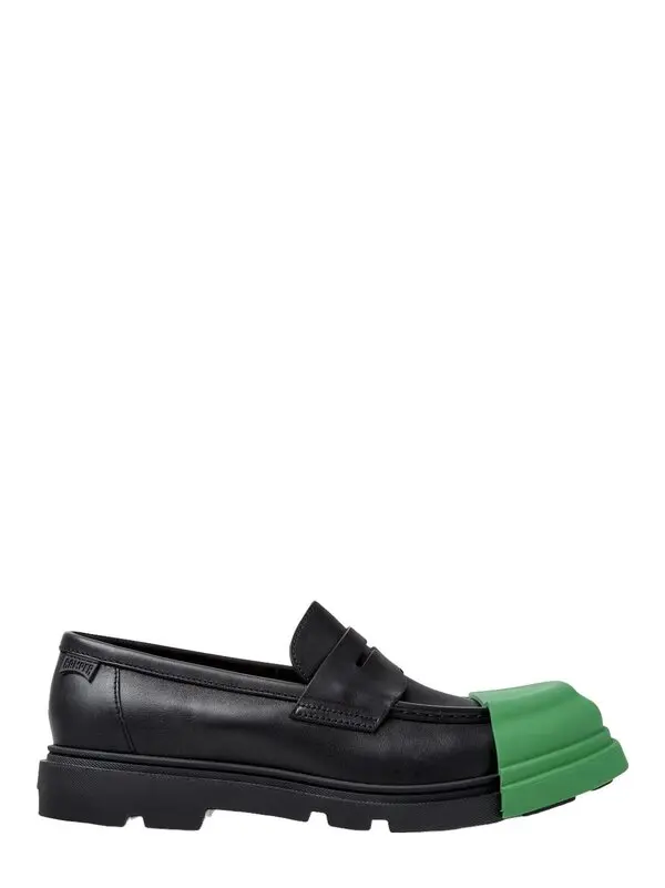 Camper Bi Junction Loafers In Smooth Calf Leather With Notched Sole - Black