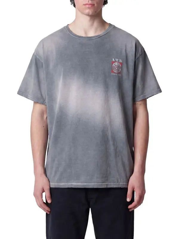GALLERY DEPT. Abstract Logo Print Cotton T-shirt With Dropped Shoulders - Black