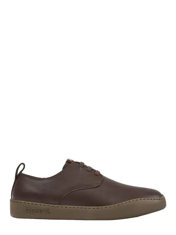 Camper Peu Touring Calf Leather Slip-on Sneakers With Elastic Laces - Brown