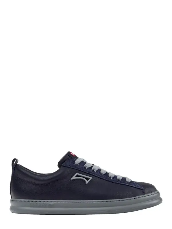 Camper Runner Low-top Sneakers In Natural Grain Leather With Xl Extralight Sole - Blue