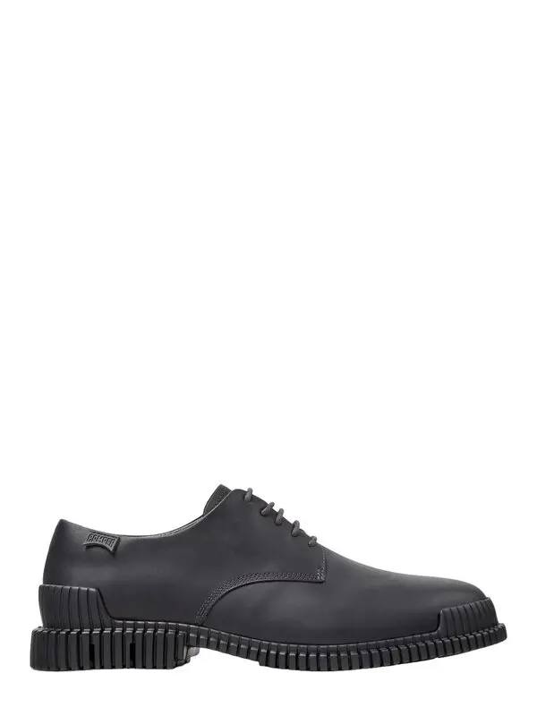 Camper Pix Derby Shoes In Smooth Leather With Xl Extralight Sole - Grey
