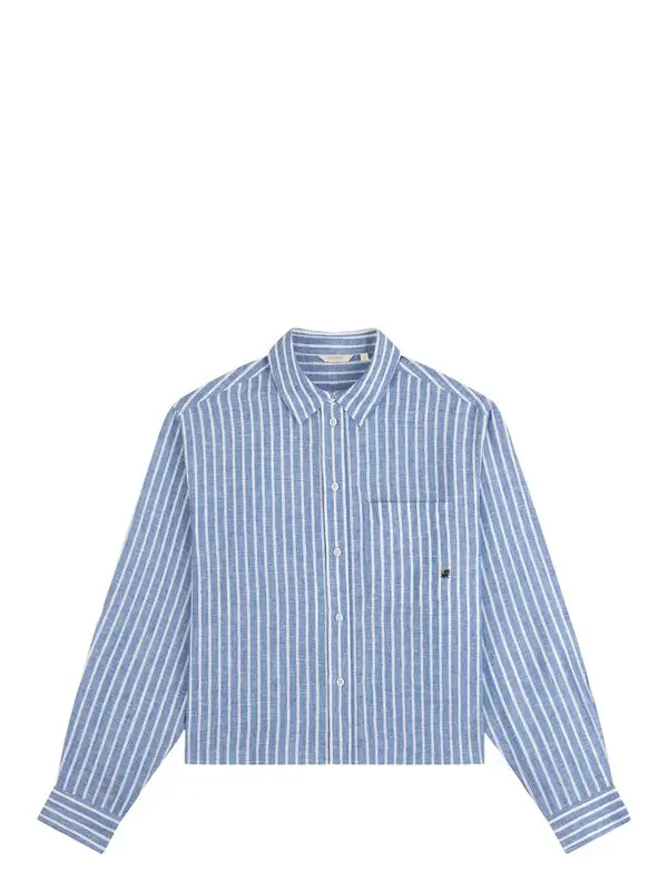 Aimé Leon Dore Striped Linen Shirt - Blue