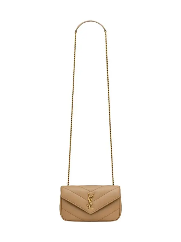 Saint Laurent Loulou Mini Bag In Lambskin - Brown