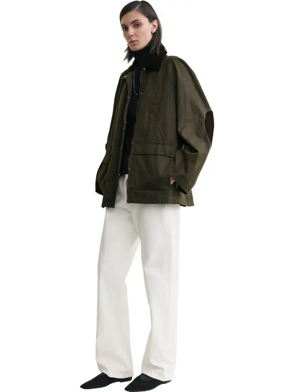 TOTEME Waxed Cotton Oversized Country Jacket - Forest