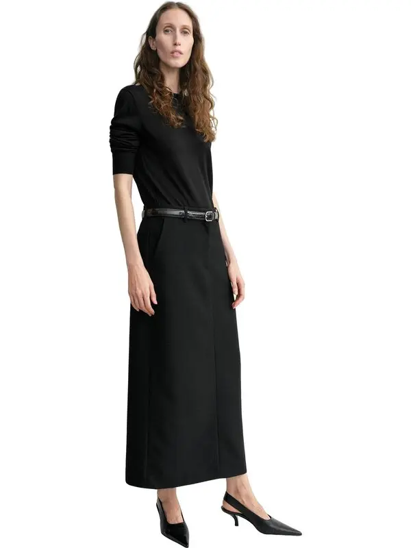 TOTEME Low-waist Straight Maxi Skirt - Black