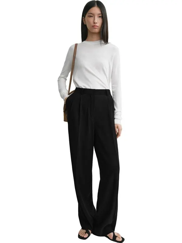 TOTEME Double-pleat Summer Trousers - Black