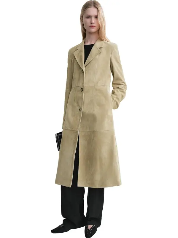 TOTEME Suede Paneled Coat - Desert