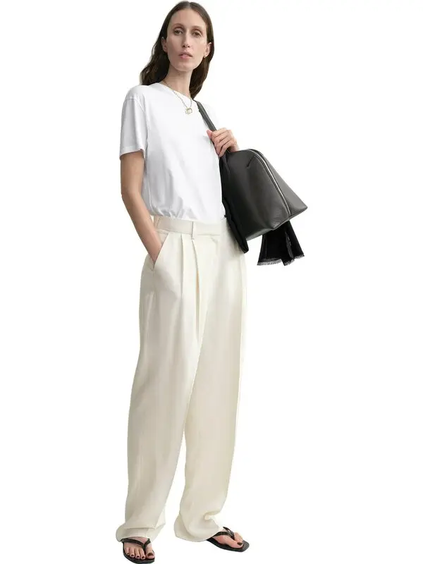 TOTEME Double-pleat Fluid Trousers - Ecru