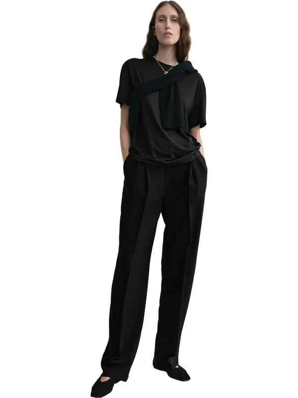 TOTEME Double-pleat Fluid Trousers - Black