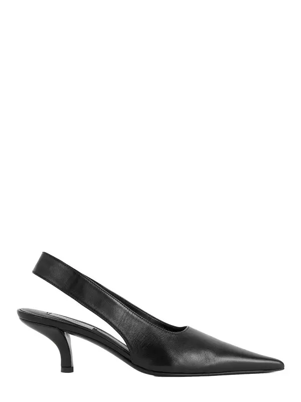 TOTEME Classic Leather Slingbacks - Black