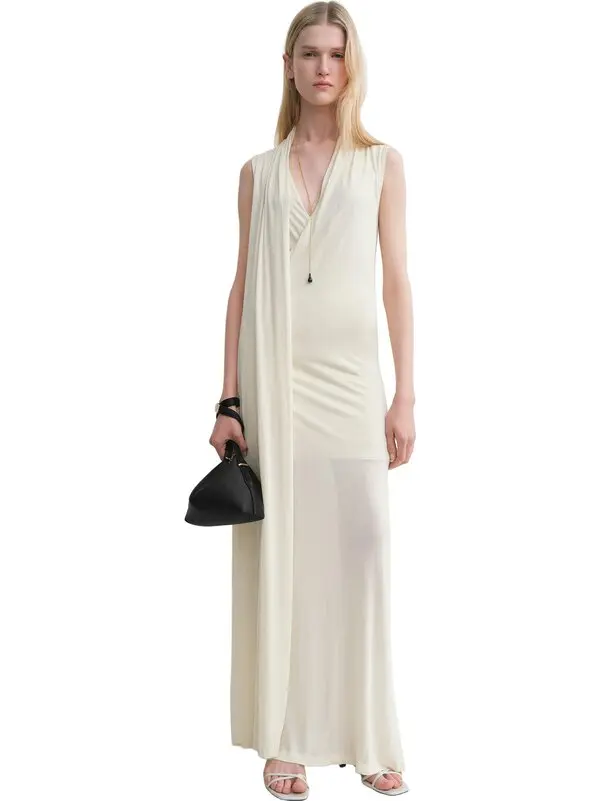 TOTEME Overlapped Scarf Dress - Ecru