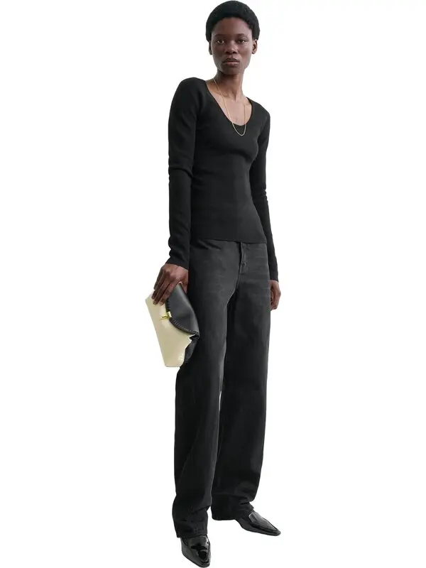 TOTEME Merino Knit Top - Black