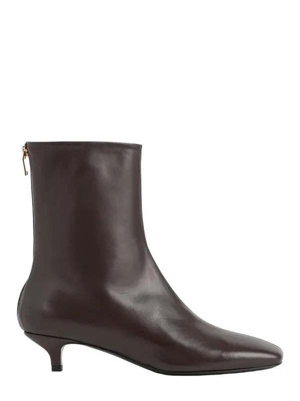 TOTEME Day Nappa Ankle Boots With Kitten Heel - Brown