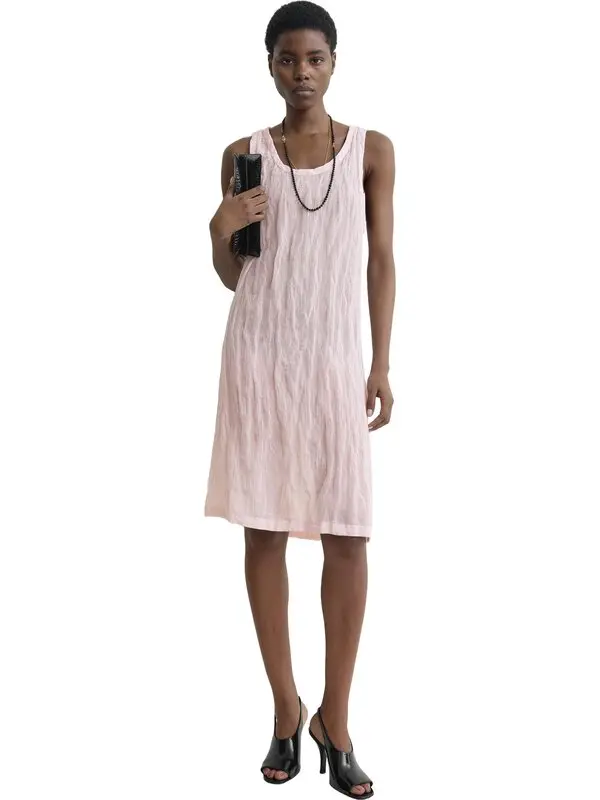 TOTEME Crinkled Cotton Tank Dress - Bloom