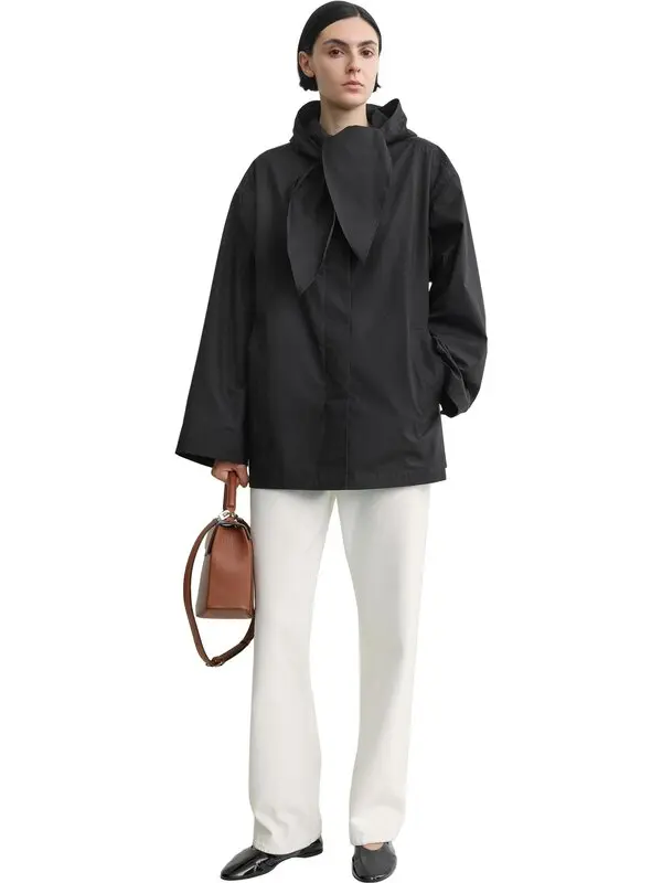 TOTEME Technical Scarf Jacket With Hood - Black