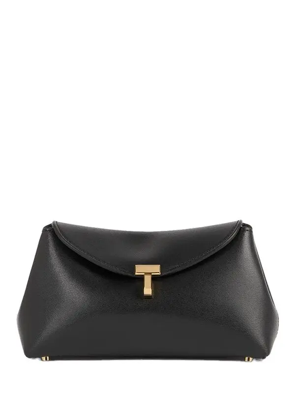 TOTEME Mini T-lock Leather Clutch - Black