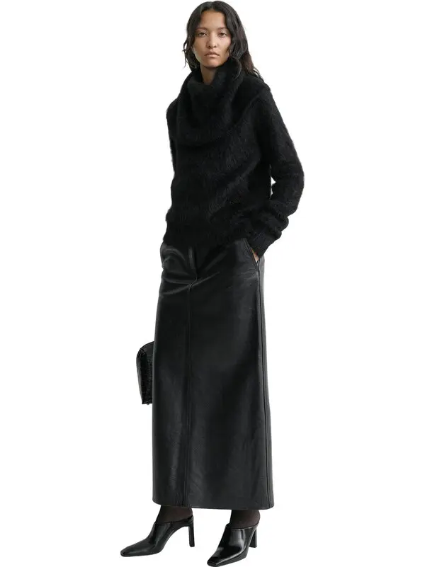 TOTEME Funnel Neck Alpaca-blend Knit - Black