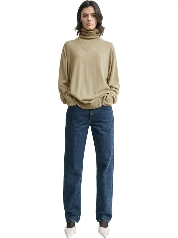 TOTEME Merino Wool Voluminous Turtleneck - Desert