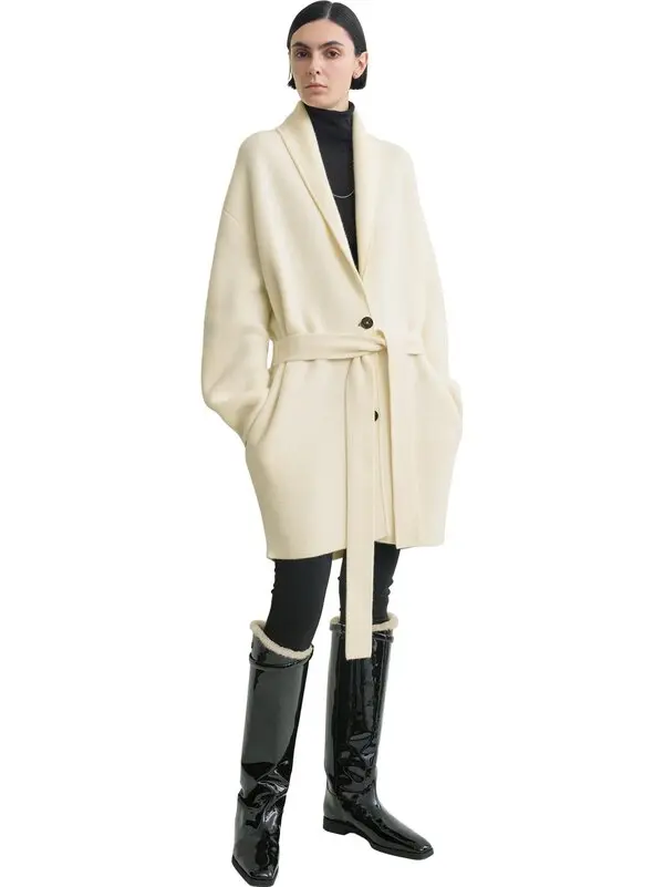 TOTEME Shawl-lapel Cashmere-wool Robe - Ecru