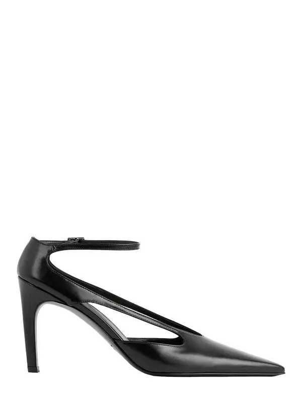 TOTEME Leather Stiletto Pumps - Black